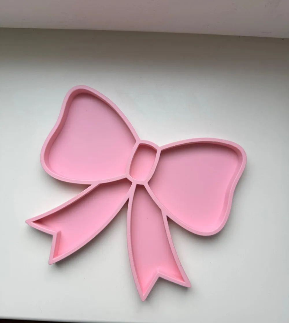 Coquette bow jewelry tray - Free 3D Print Model - MakerWorld