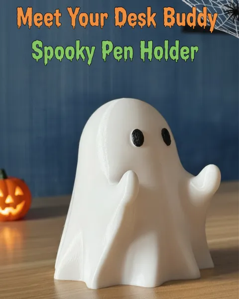 Ghost Pen Holder | Cute & Spooky Desk Decor - Free 3D Print Model ...