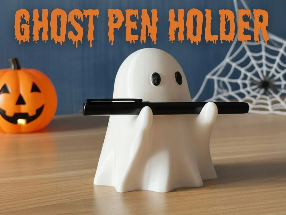 Ghost Pen Holder | Cute & Spooky Desk Decor - Free 3D Print Model ...