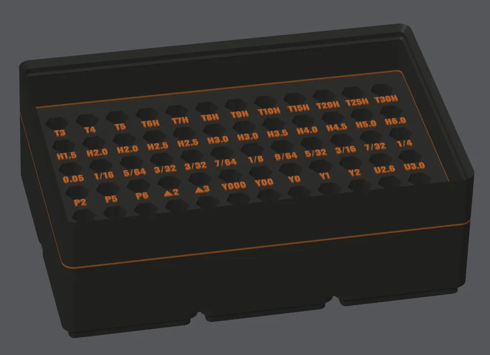 Gridfinity LTT screwdriver bit bin by Jufy111 - MakerWorld