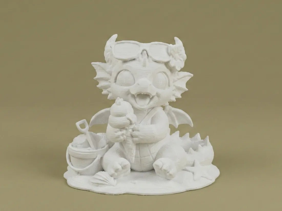 Beach Baby Dragon Figurine – Cute Summer Dragon - Free 3D Print Model ...