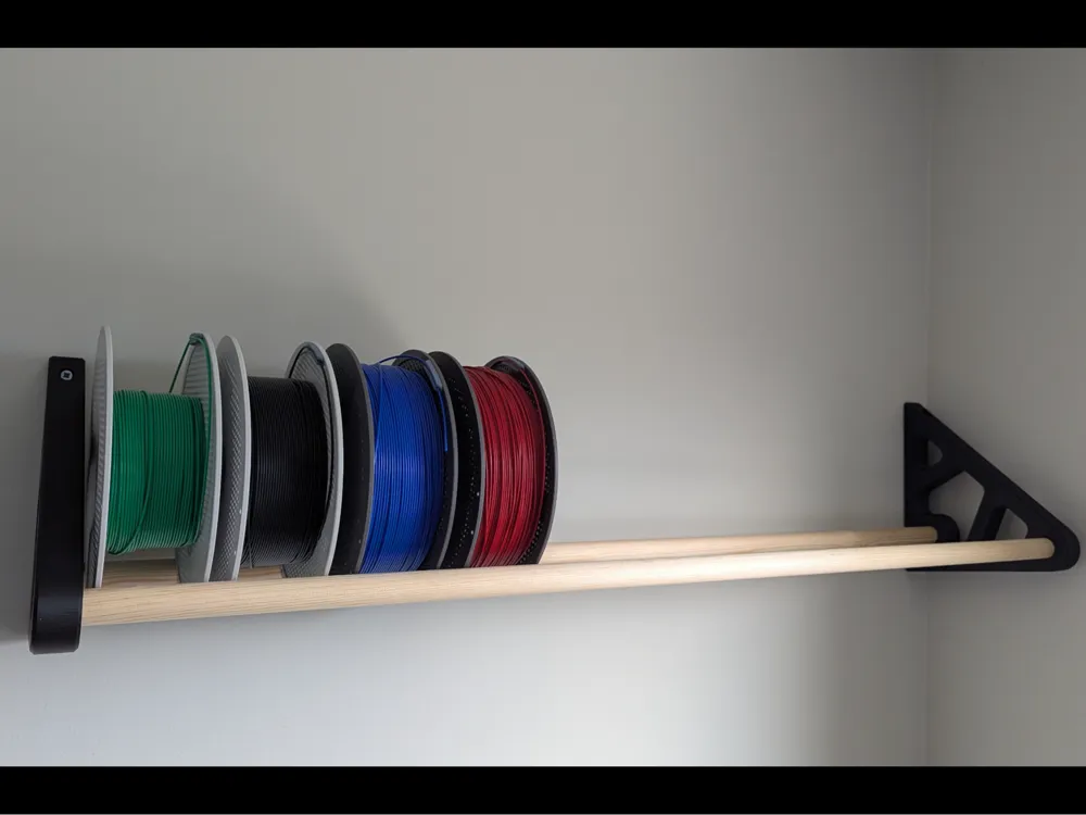 Filament Rack with Wooden Dowels Remixed by 0phoff - MakerWorld
