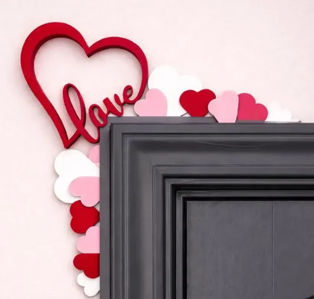 Valentine Door Corner Layered Heart Decor - Free 3D Print Model ...