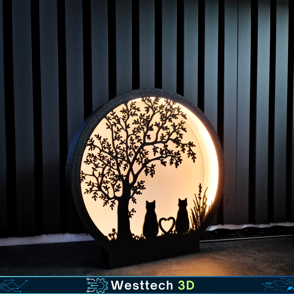 Cat LED Lamp by Westtech 3D MakerWorld: Download Free 3D Models