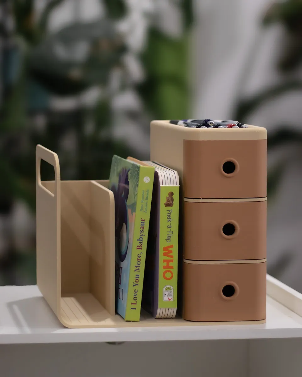 3-Drawer Organizer with Book & Letter Divider - Free 3D Print Model ...