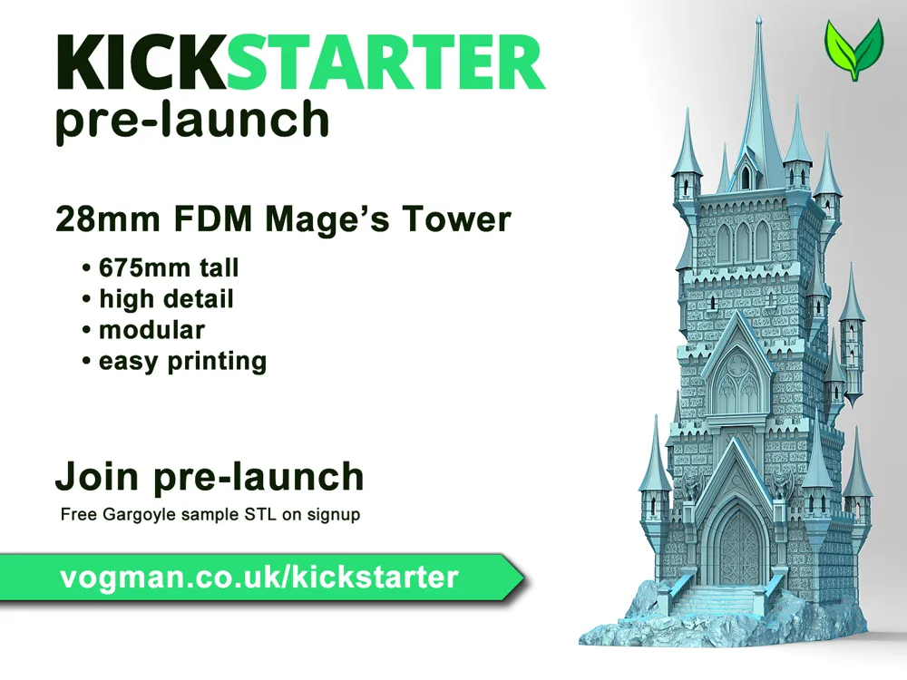 Castle Tower – Support-Free 28mm Terrain - Free 3D Print Model - MakerWorld