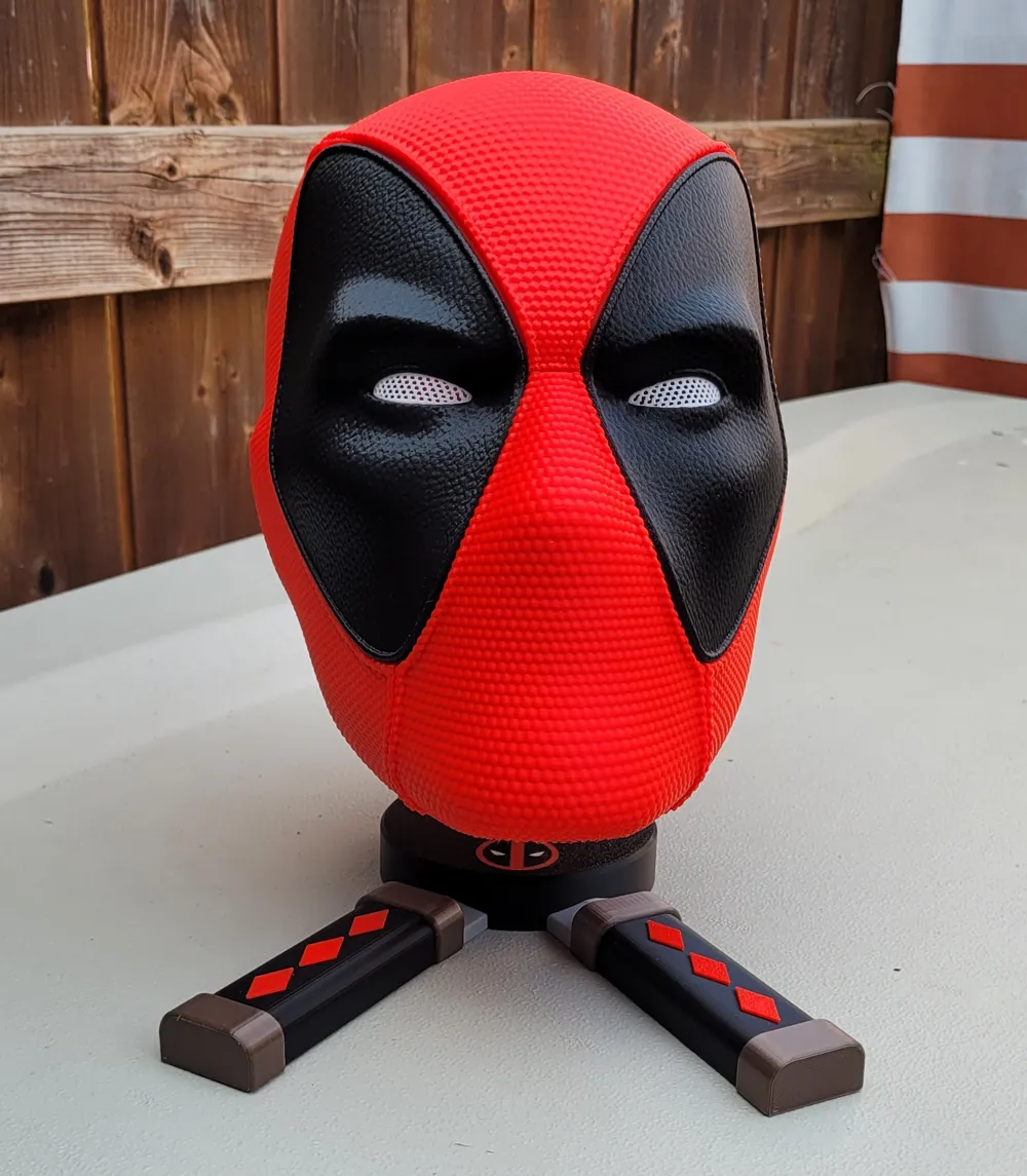Deadpool Helmet stand by Mayhem Smiley MakerWorld: Download Free 3D Models