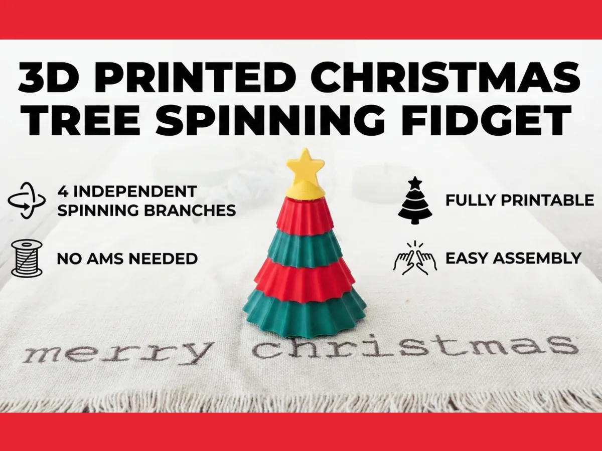 Christmas Tree Spinning Fidget by MeatPrinter MakerWorld: Download Free ...