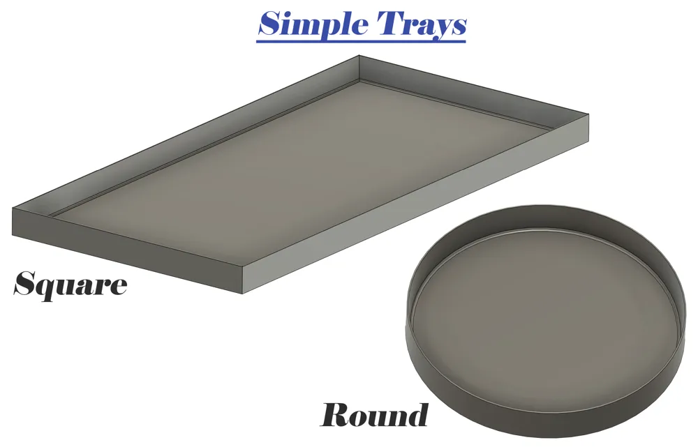 Simple Trays (parametric) by mosselini1 MakerWorld: Download Free 3D Models