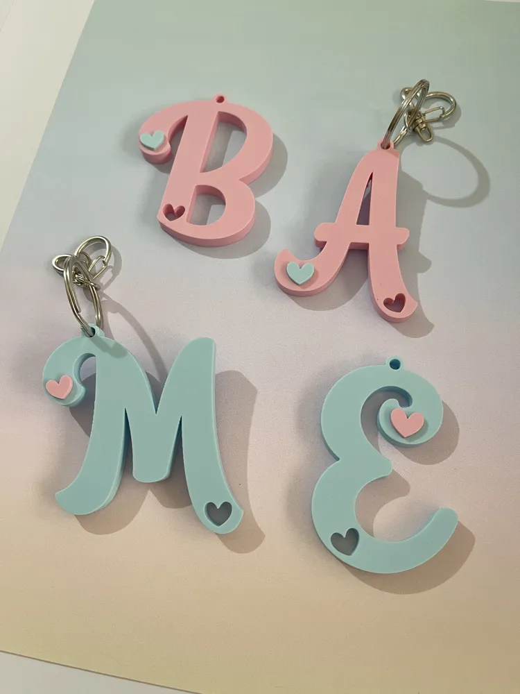 Keychain Letters Heart A to Z - Free 3D Print Model - MakerWorld
