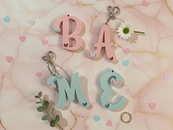 Keychain Letters Heart A to Z - Free 3D Print Model - MakerWorld