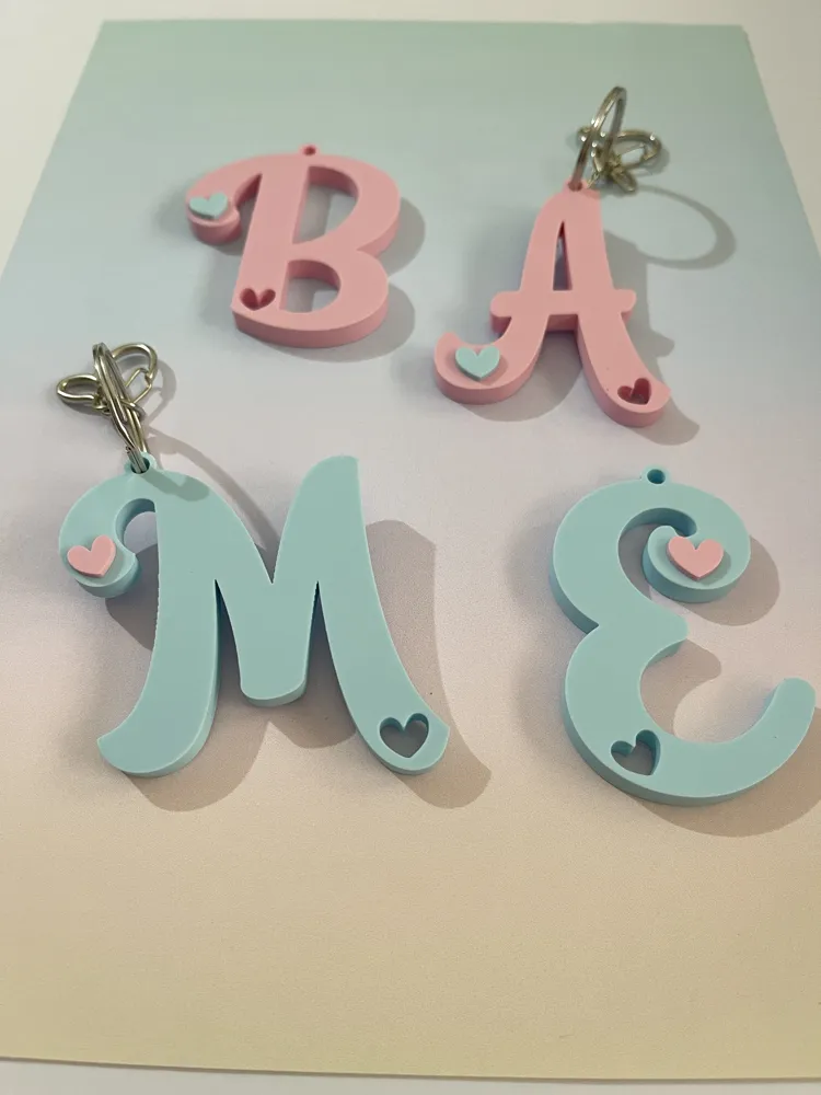 Keychain Letters Heart A to Z - Free 3D Print Model - MakerWorld