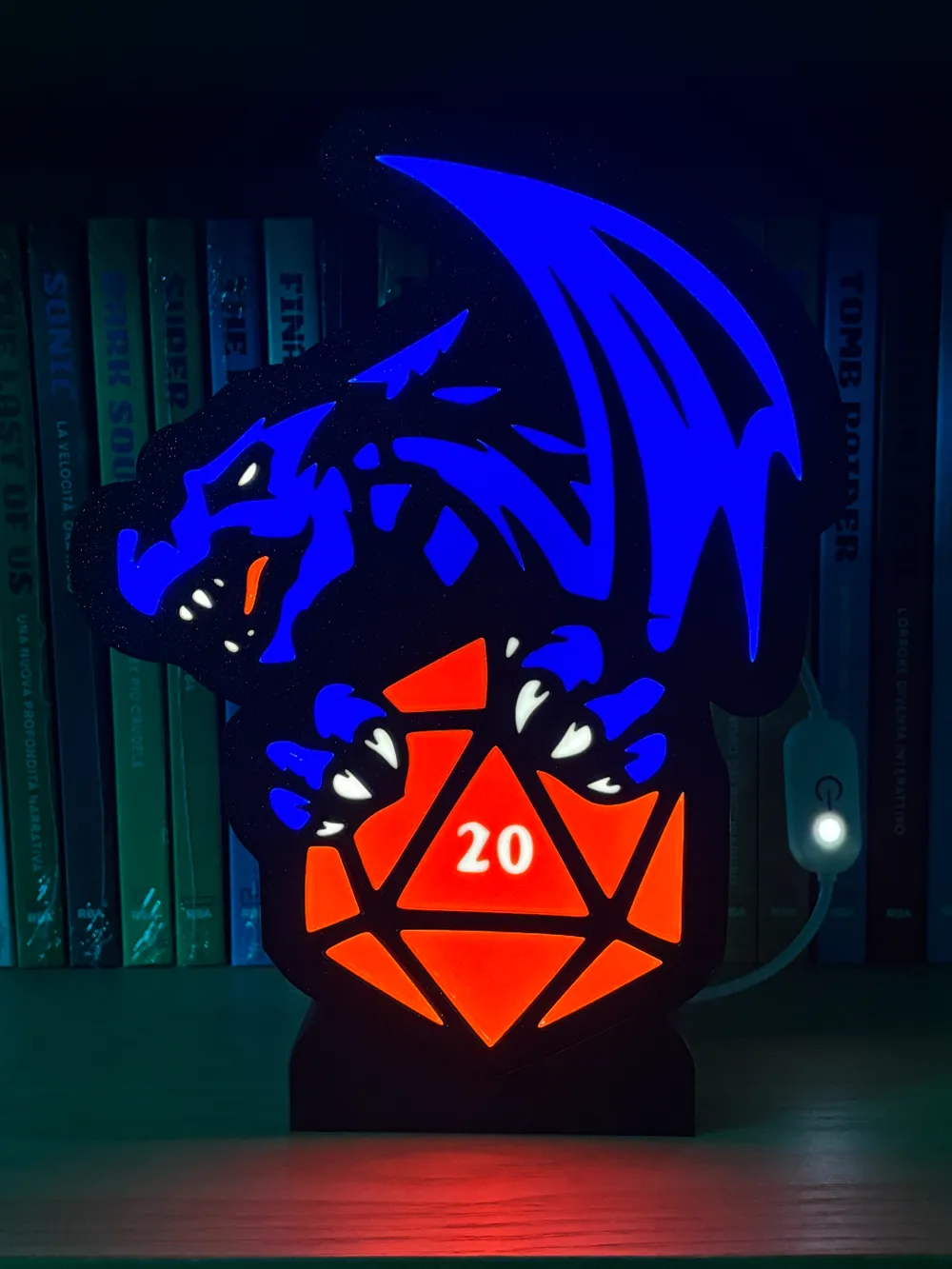 D&D Dragon Rpg D20 Led Box by Art.N.Game - MakerWorld