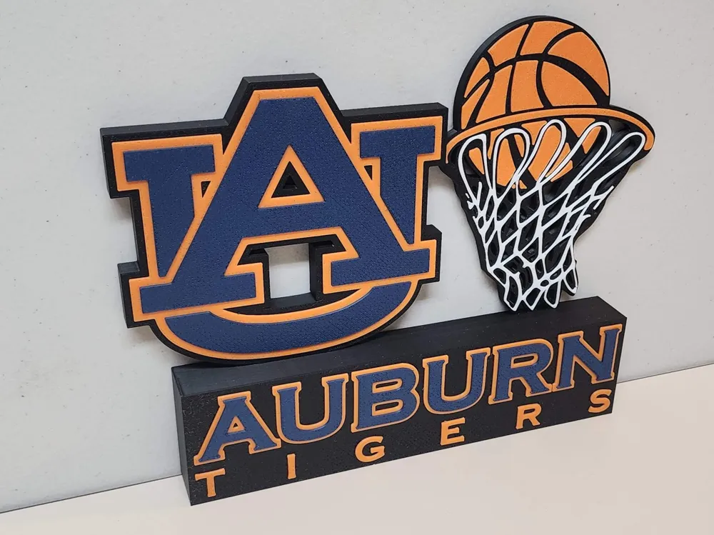Auburn Tigers Basketball Desk or Wall Display - Free 3D Print Model ...