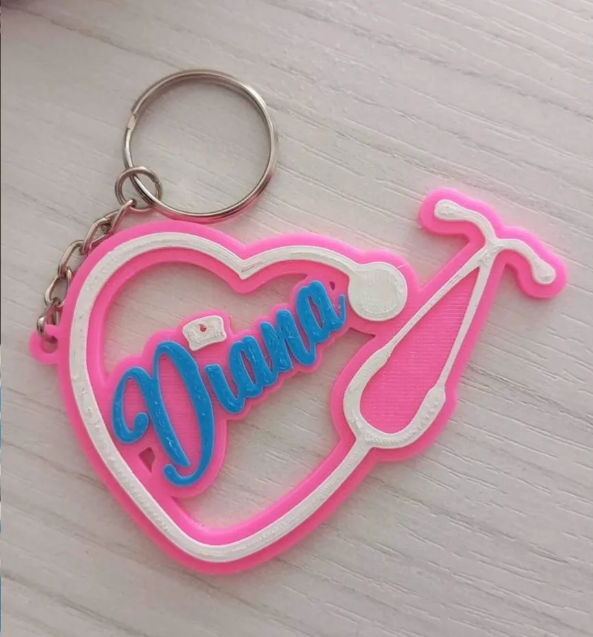 Parametric Nurse Heart Keychain (Customizable) - Free 3D Print Model ...
