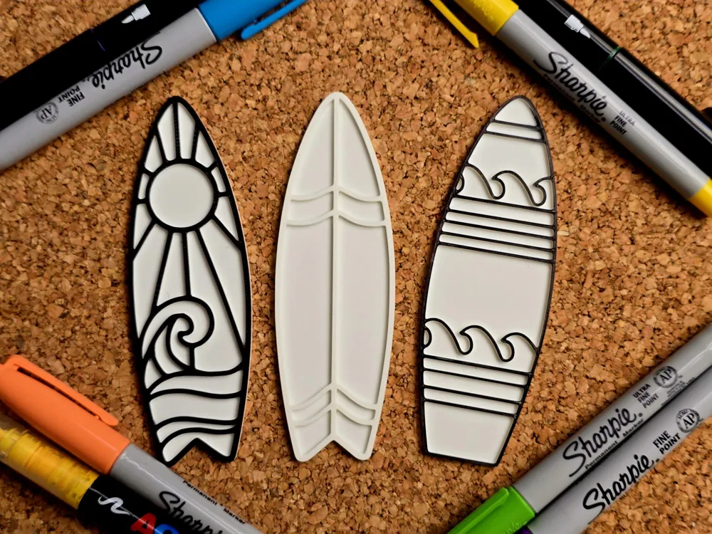 Surfboard Coloring Craft DIY by Merilno3D MakerWorld: Download Free 3D ...