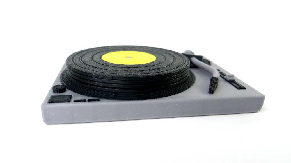 Turntable with Vinyl Record Coasters - Free 3D Print Model - MakerWorld