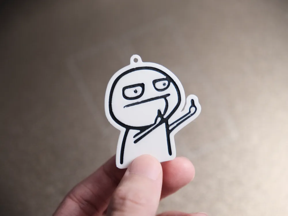 Middle Finger Meme Keychain by AZ3D_PRINT MakerWorld: Download Free 3D ...