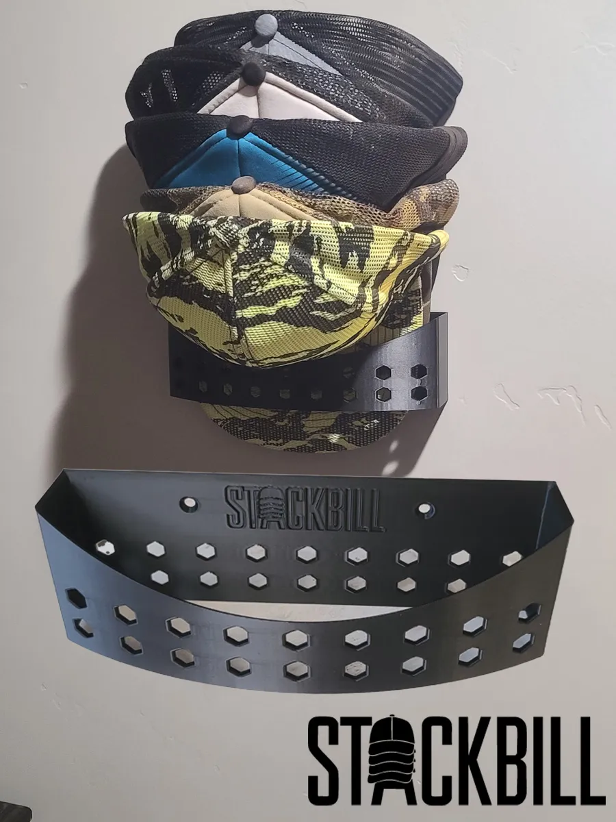 StackBill | Wall Mounted Ball Cap Rack by Society ROAR 3DMakerWorld: Download Free 3D Models