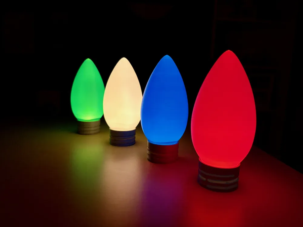 Christmas Light Bulb LED Tea Light | Ornament - Free 3D Print Model ...