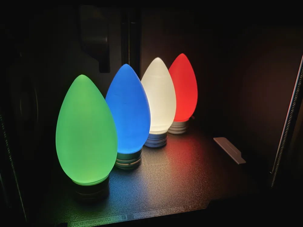 Christmas Light Bulb LED Tea Light | Ornament - Free 3D Print Model ...