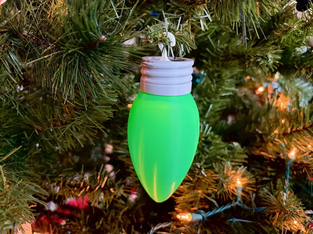 Christmas Light Bulb LED Tea Light | Ornament - Free 3D Print Model ...