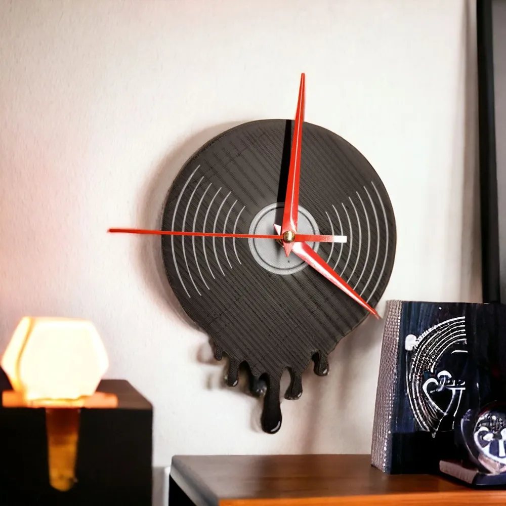 LP clock Melted 2 by ClockX - MakerWorld