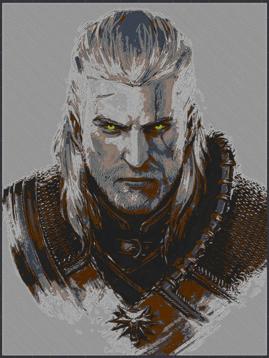 Geralt of Rivia "The Witcher" - Hueforge by BeaN - MakerWorld
