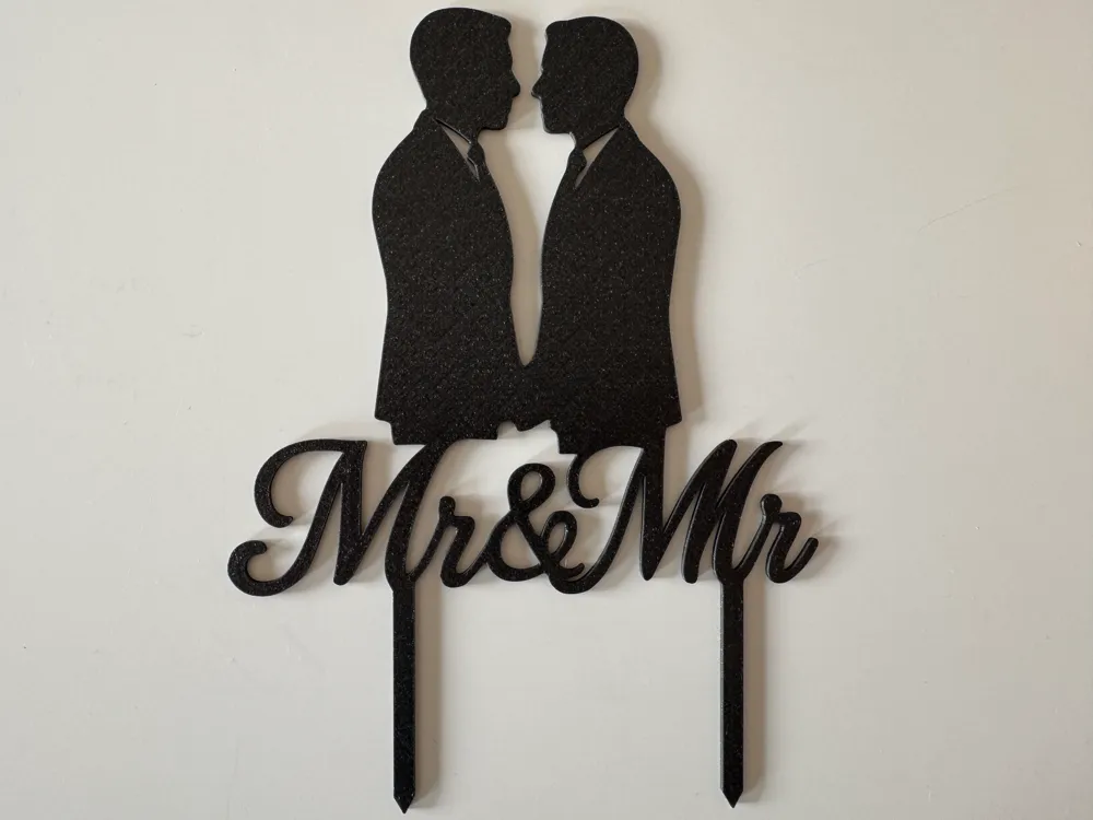 Wedding Cake Topper Male Couple by E.T prints MakerWorld: Download Free ...