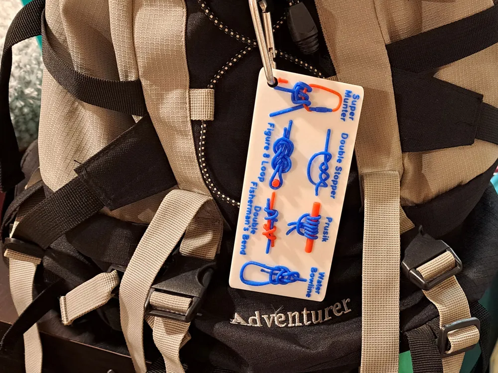 Backpack Rescue Knots Reference Card - Free 3D Print Model - MakerWorld
