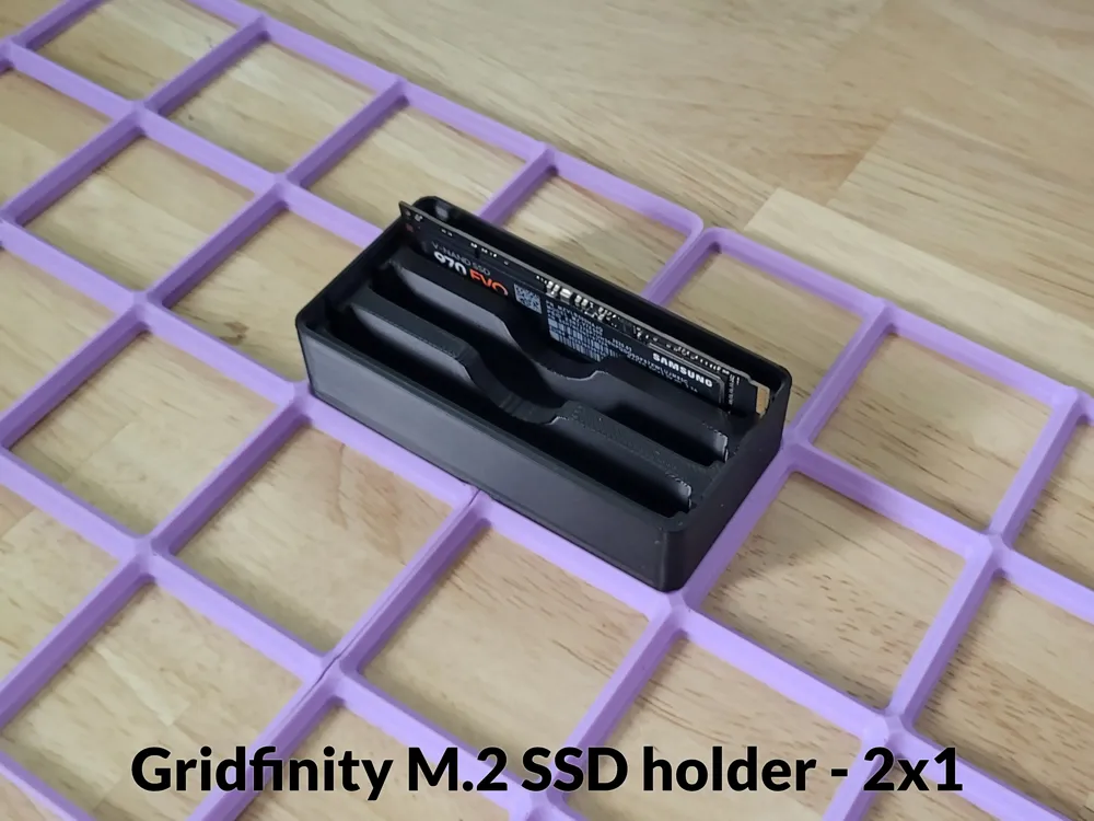Gridfinity M.2 SSD holder - 2x1 by TheFunkMakerWorld: Download Free 3D Models