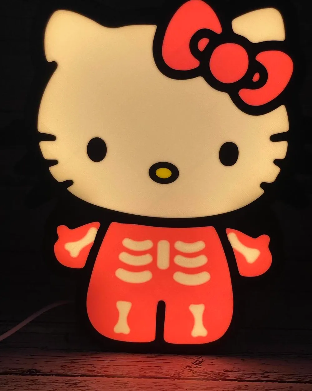 Hello Kitty Skeleton Lightbox by Big F - MakerWorld