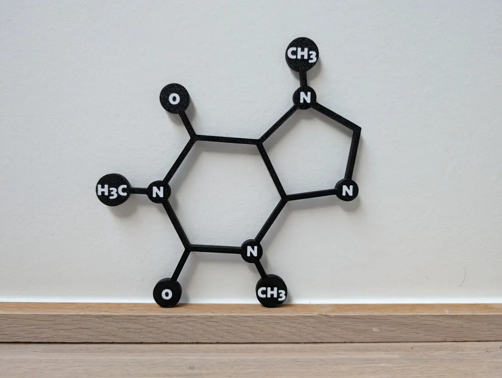 Caffeine Molecule - Wall Art by jtlnsbe MakerWorld: Download Free 3D Models