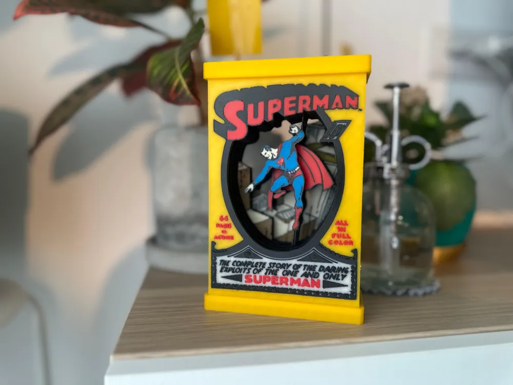 Parallax Art: Superman #1 by PEL3D MakerWorld: Download Free 3D Models