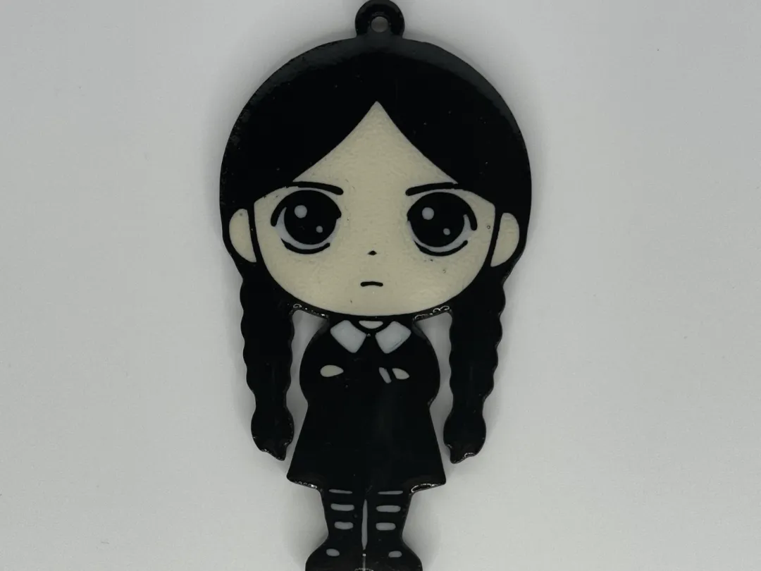 Wednesday Chibi Keychain – Spooky Cute Goth - Free 3D Print Model ...