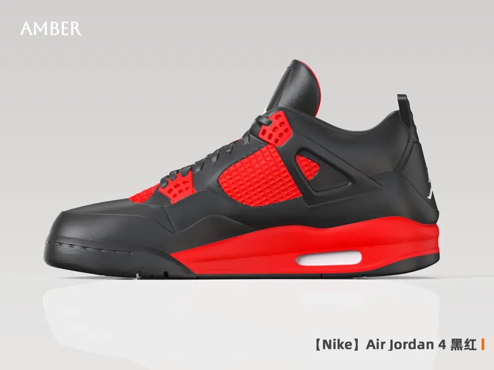【NIKE】Nike Air Jordan 4 Retro Black/Red Key Chain - Free 3D Print Model ...