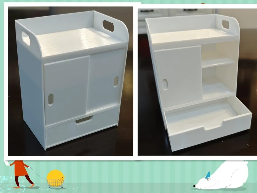 Multi-functional toy storage box with sliding doors and drawers ...
