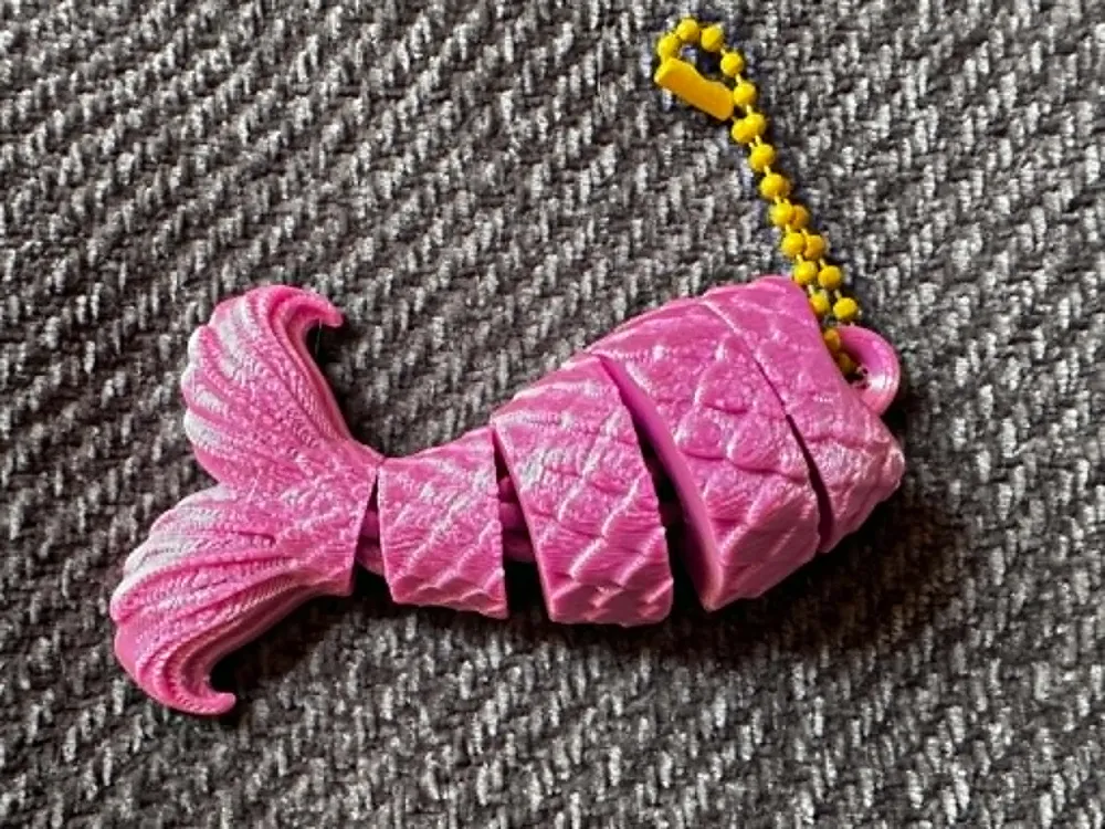 Mermaid Tail Flexi Keychain Charm - Free 3D Print Model - MakerWorld