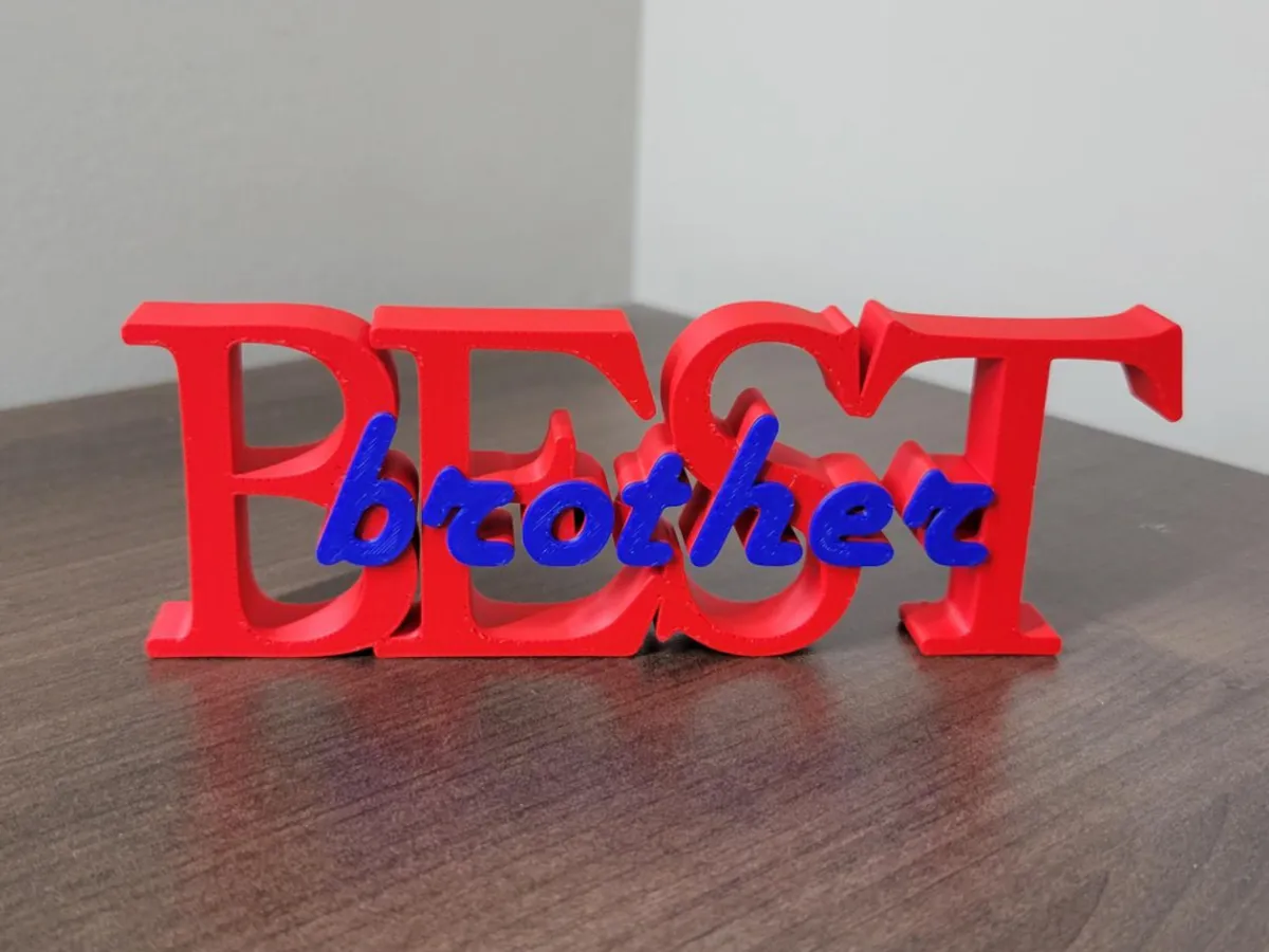 Letreiro de Texto Bicolor "Melhor Irmão" - Modelo gratuito para ...