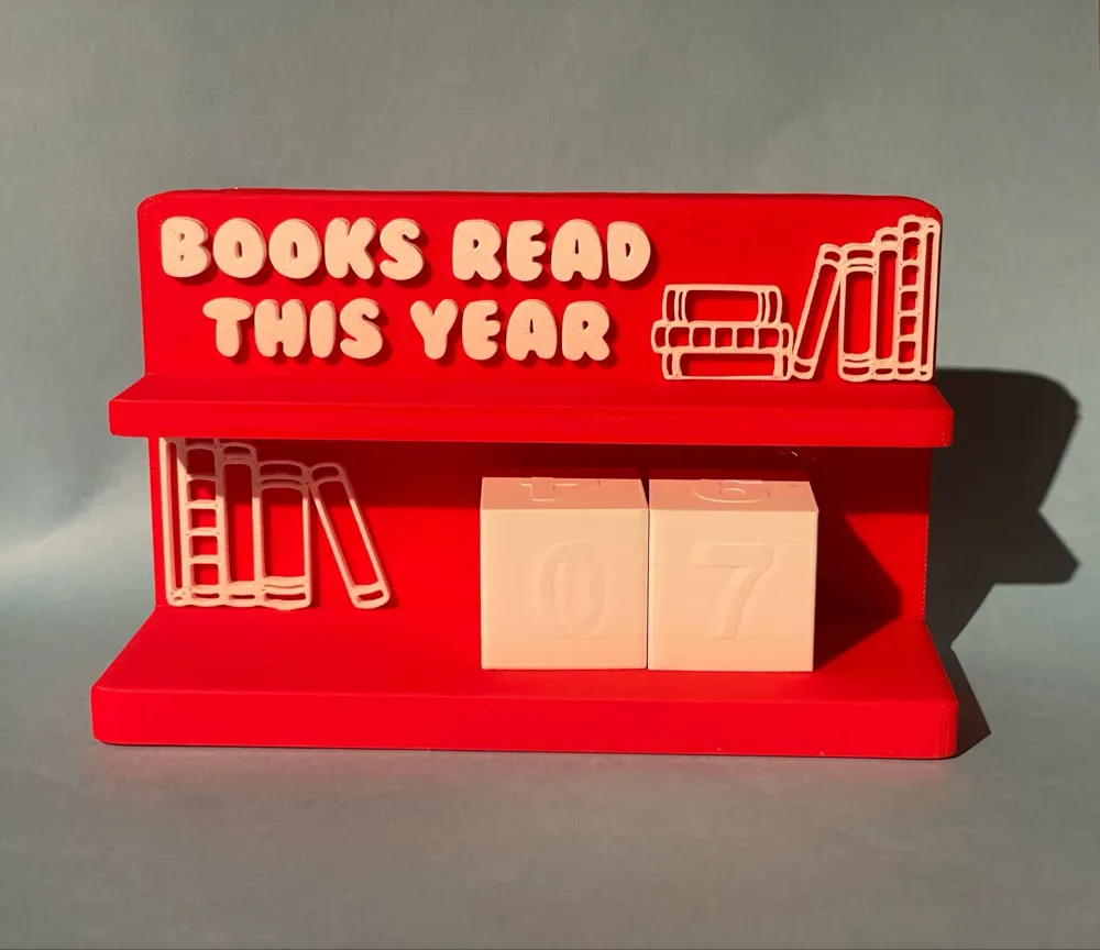 Books Read This Year Counter Set by Studio Blue Craft House MakerWorld: Download Free 3D Models