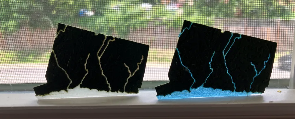 Connecticut, USA (CT) Linear Topographic Map by Anson Liu - MakerWorld