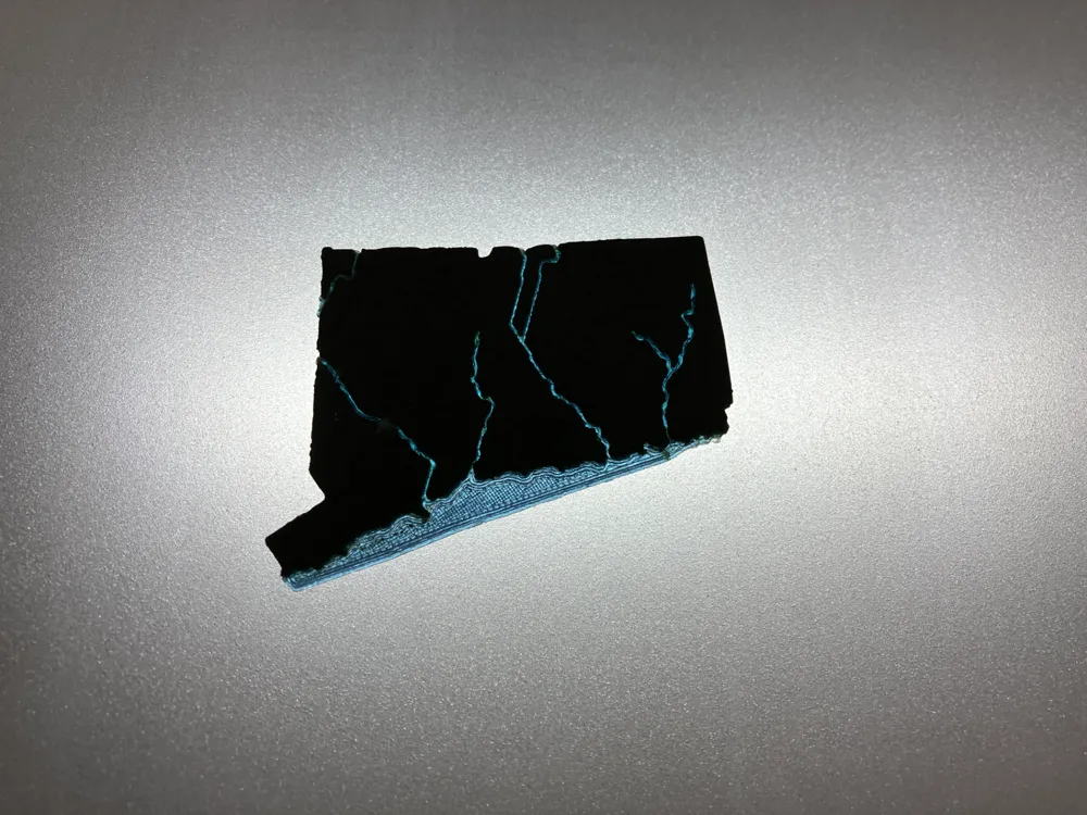 Connecticut, USA (CT) Linear Topographic Map by Anson Liu - MakerWorld