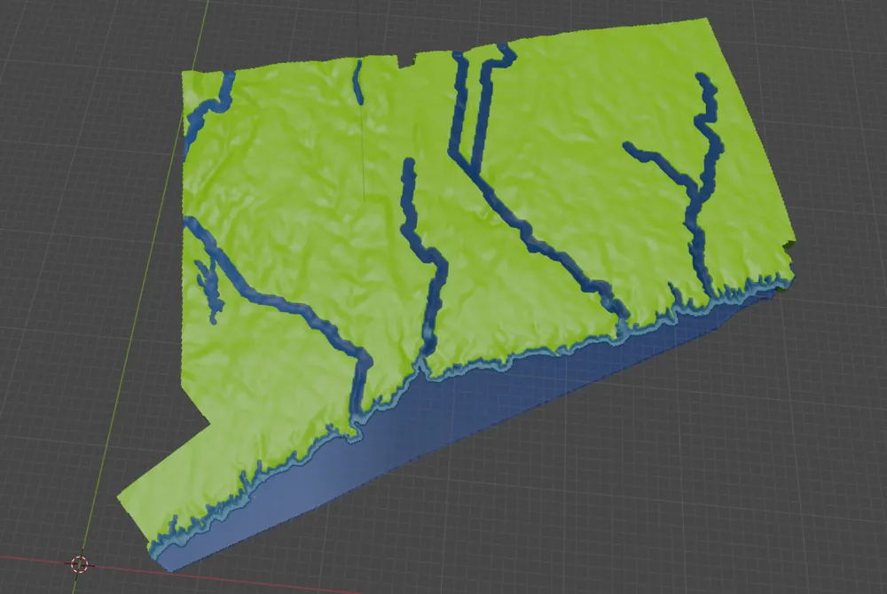 Connecticut, USA (CT) Linear Topographic Map by Anson Liu - MakerWorld