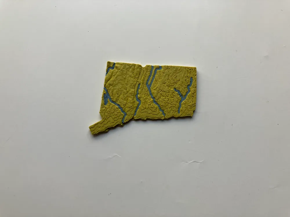 Connecticut, USA (CT) Linear Topographic Map by Anson Liu - MakerWorld