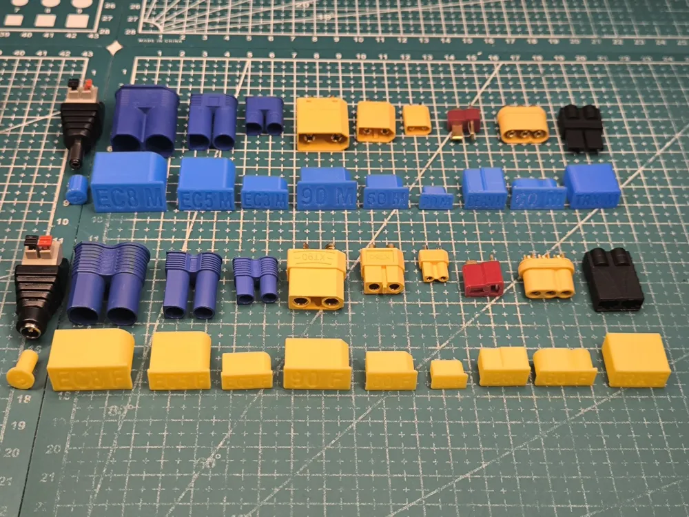 10 power plug protection caps, Male&Female. - Free 3D Print Model ...