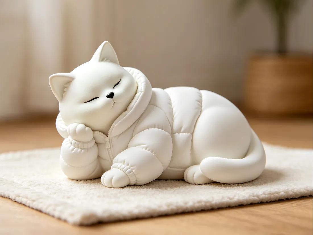 Sleeping kitten propping its head - Free 3D Print Model - MakerWorld