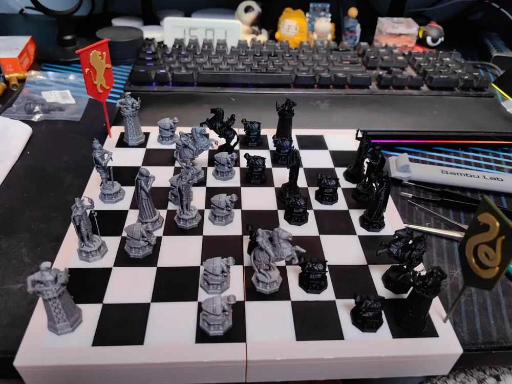 Harry Potter Mini Wizard Chess - House Battle - Free 3D Print Model ...
