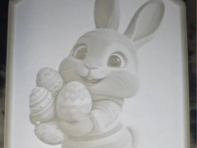Easter Bunny Lithophane Tea Light Ornament - Free 3D Print Model ...