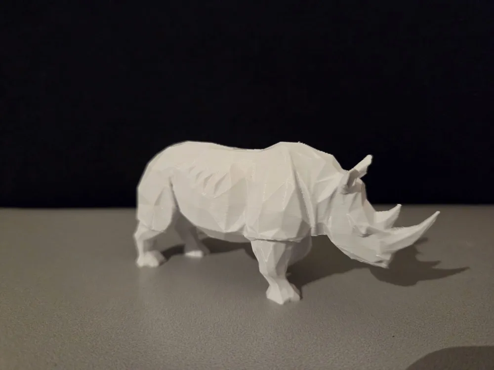 Low Poly Rhino Statue - Free 3D Print Model - MakerWorld