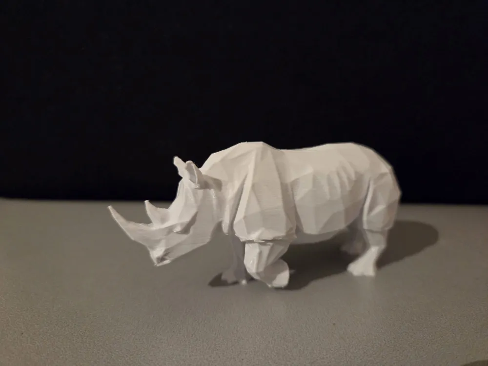 Low Poly Rhino Statue - Free 3D Print Model - MakerWorld